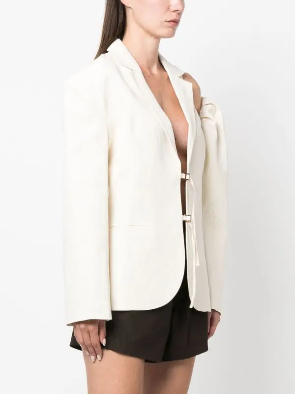 Jacquemus La Veste Galliga Asymmetric Blazer - Neutrals