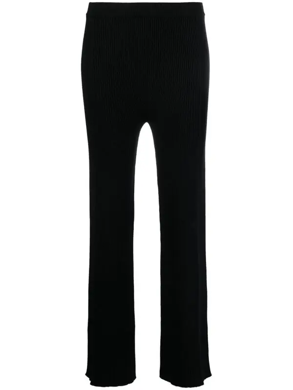 AERON Straight-leg Rib-knit Trousers