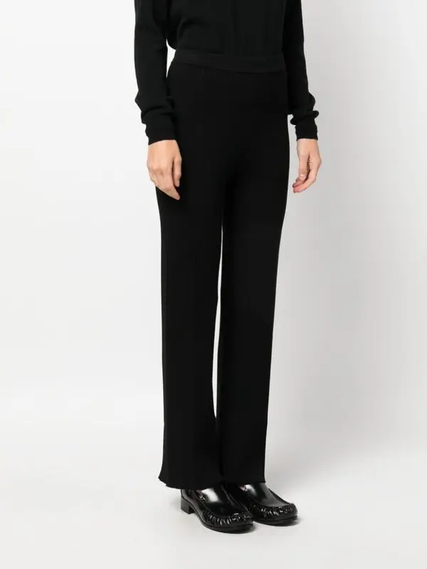 AERON Straight-leg Rib-knit Trousers