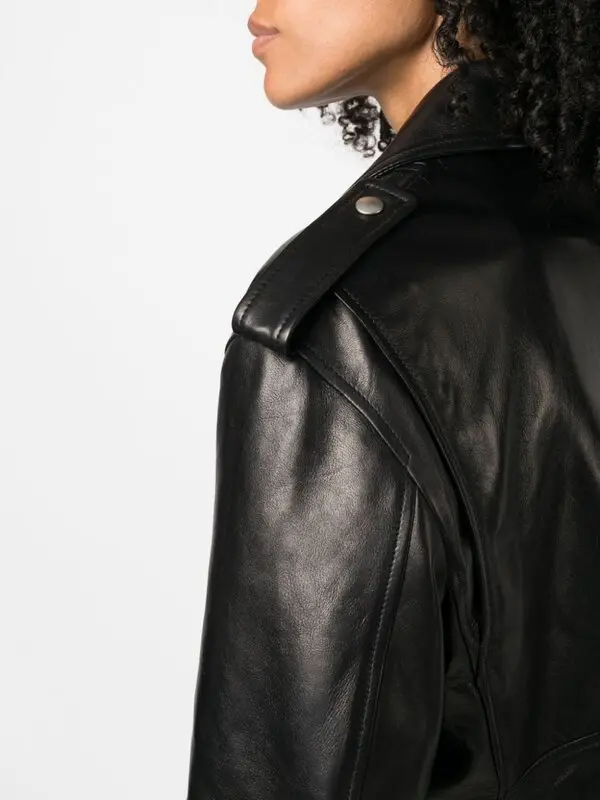 Palm Angels Zip-up Leather Jacket