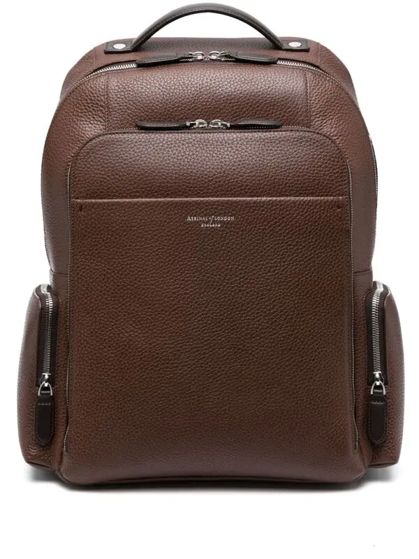 ASPINAL OF LONDON Reporter Leather Backpack - Brown