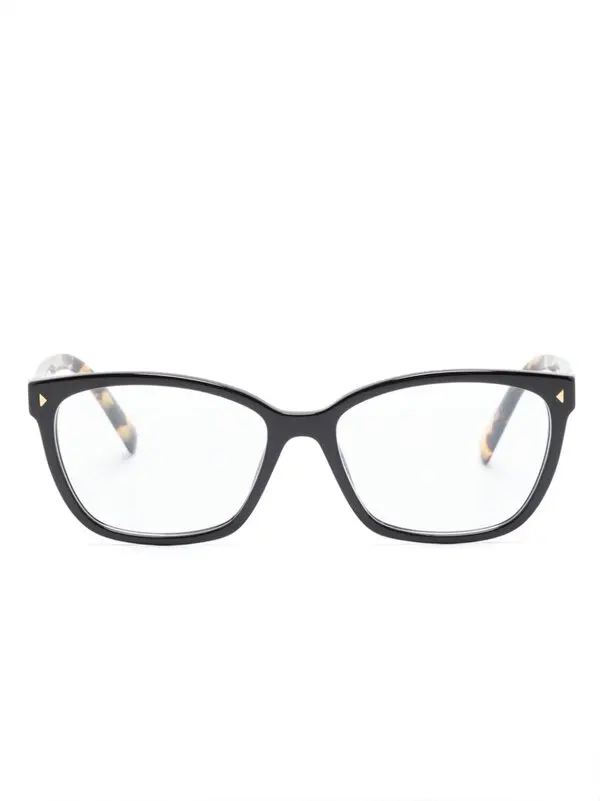 Prada Tortoiseshell Square Frame Glasses - Black