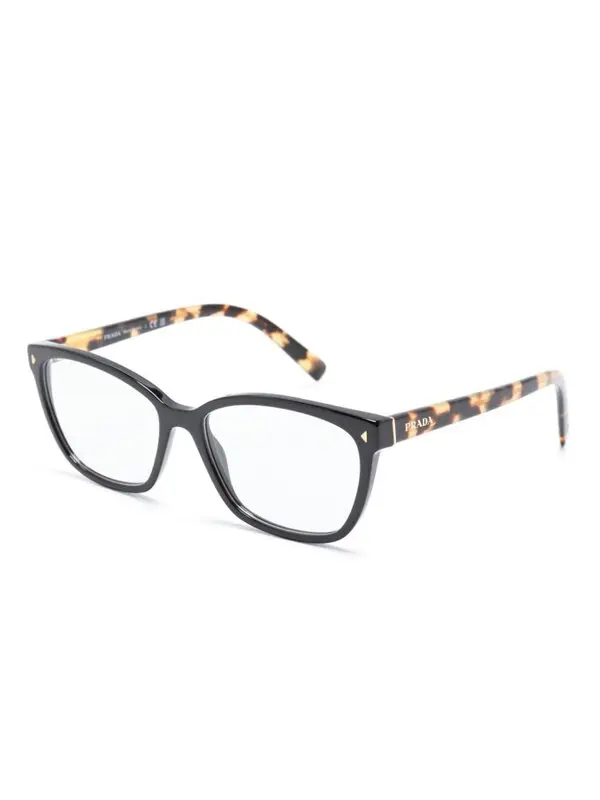 Prada Tortoiseshell Square Frame Glasses - Black