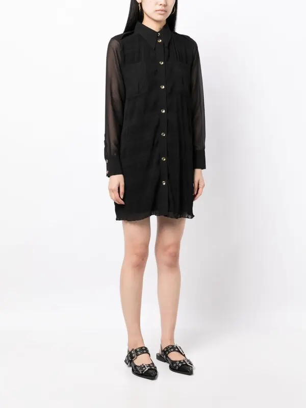 GANNI Georgette Mini Shirt Dress