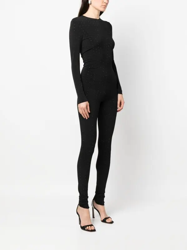 NISSA Long-sleeve Glitter-detail Jumpsuit