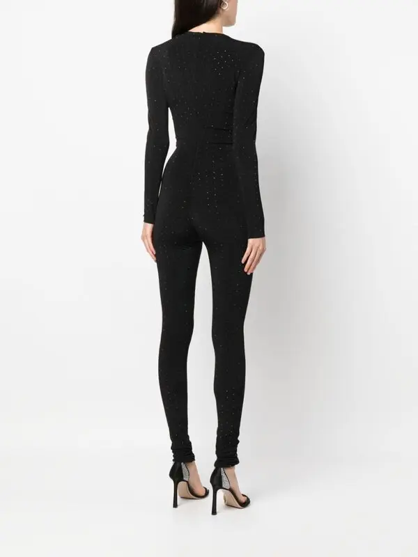 NISSA Long-sleeve Glitter-detail Jumpsuit