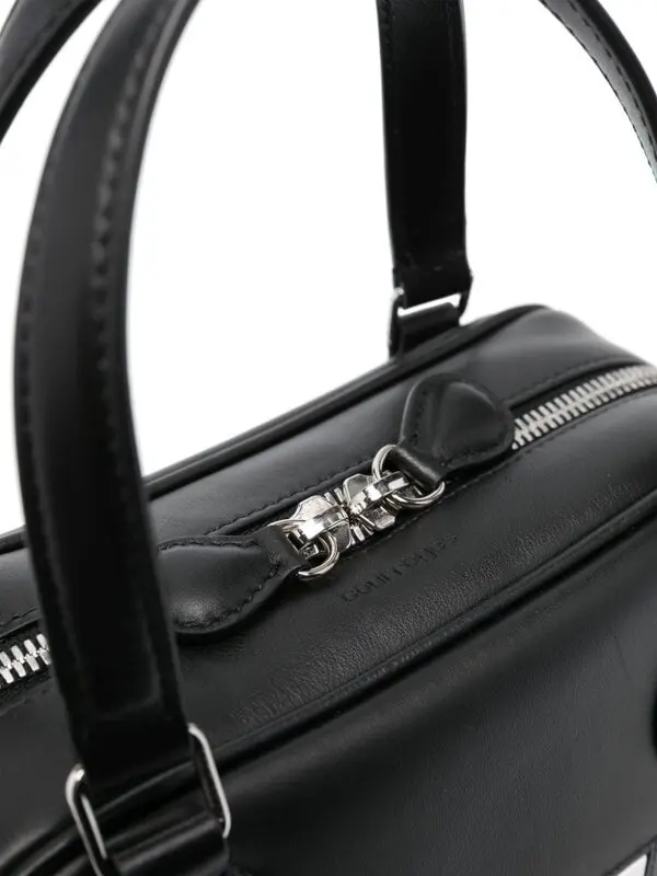 COURREGES Logo-appliqué Leather Bowling Bag