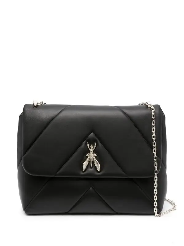 Patrizia Pepe Fly Quilted Shoulder Bag - Black