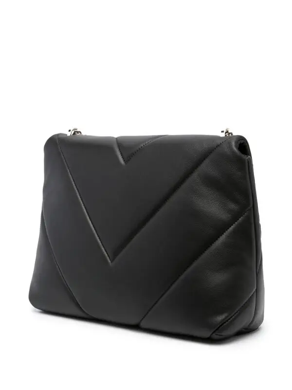Patrizia Pepe Fly Quilted Shoulder Bag - Black