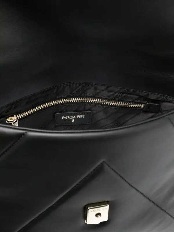 Patrizia Pepe Fly Quilted Shoulder Bag - Black