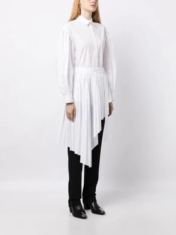JUUN.J Asymmetric Pleated Mini Shirtdress
