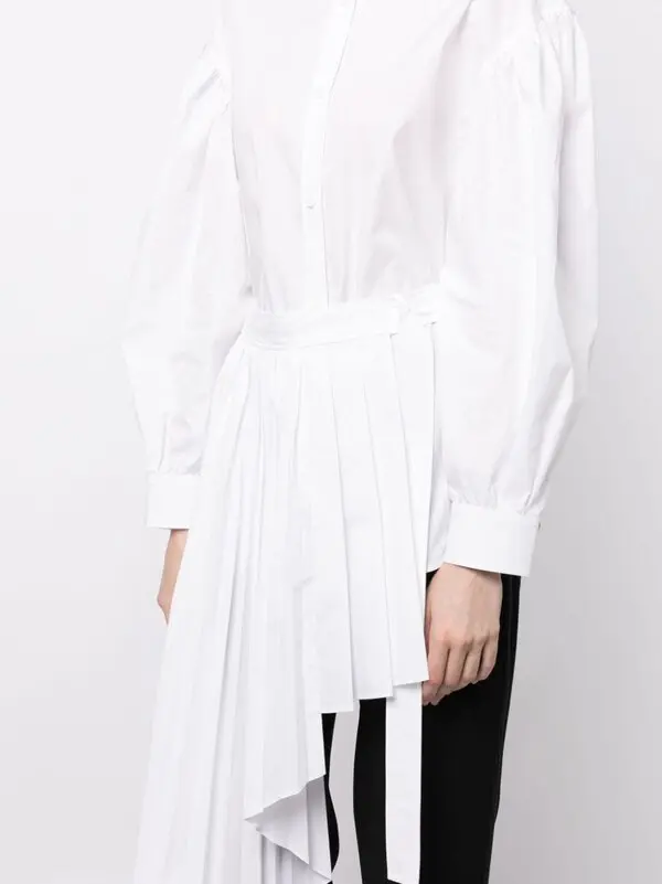 JUUN.J Asymmetric Pleated Mini Shirtdress