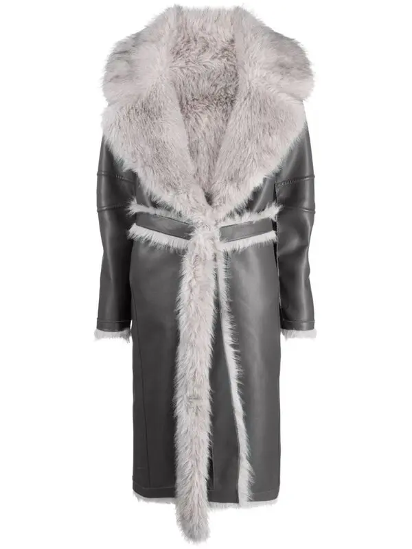 URBANCODE Belted Faux-fur Midi Coat