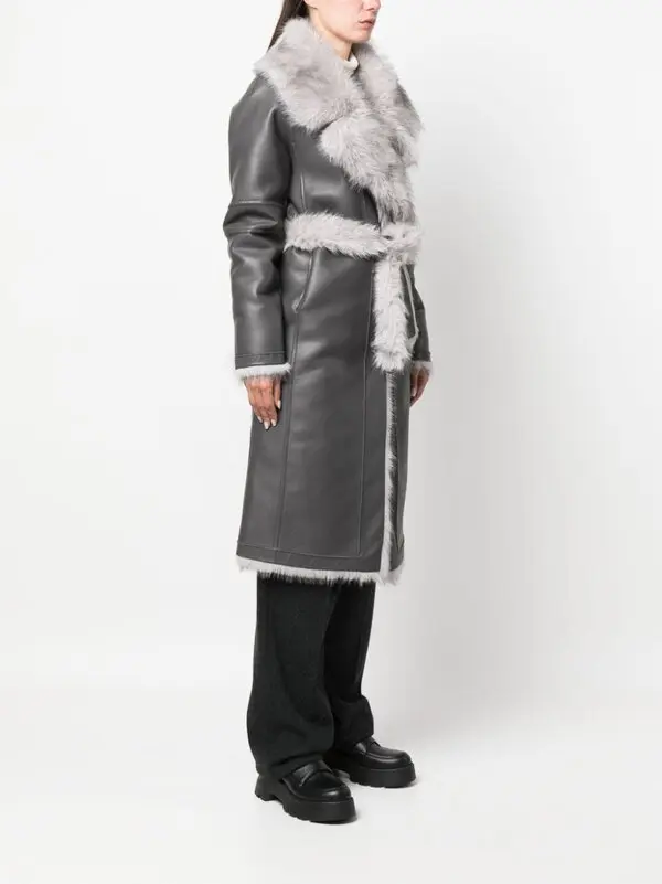 URBANCODE Belted Faux-fur Midi Coat