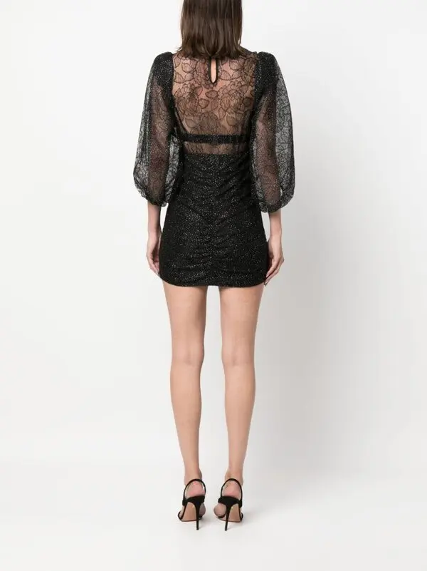 NISSA Long-sleeve Embroidered Minidress