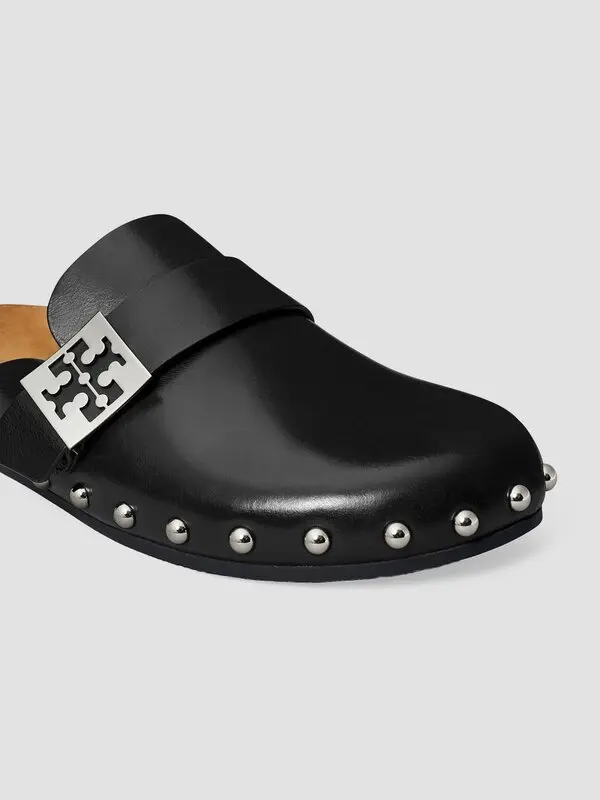 Tory Burch Mellow Suede Buckle Clogs - Black