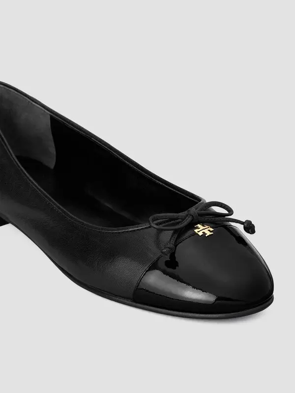 Tory Burch Cap Toe Ballet Flats - Black