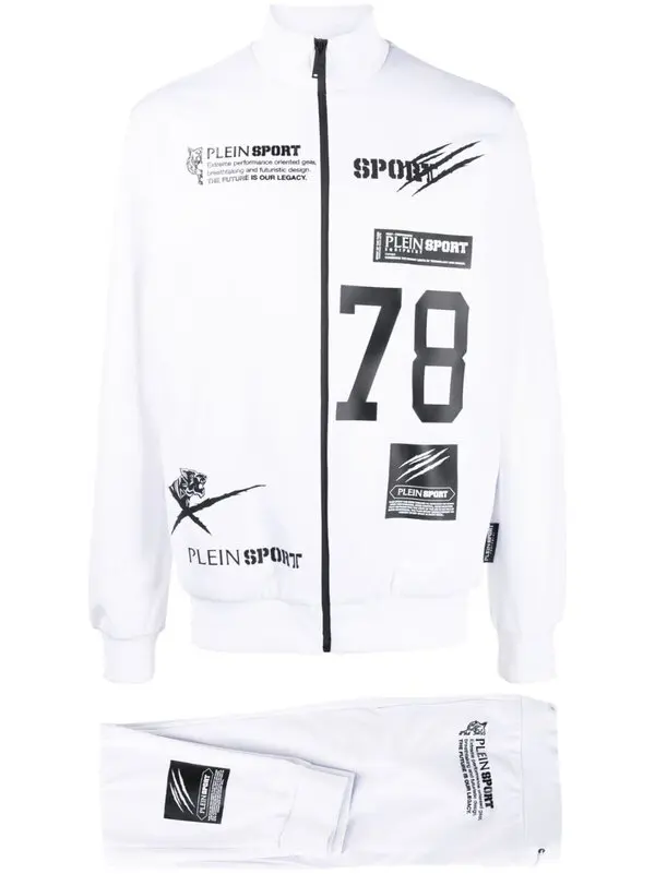 PLEIN SPORT Graphic-print Cotton Tracksuit Set - White