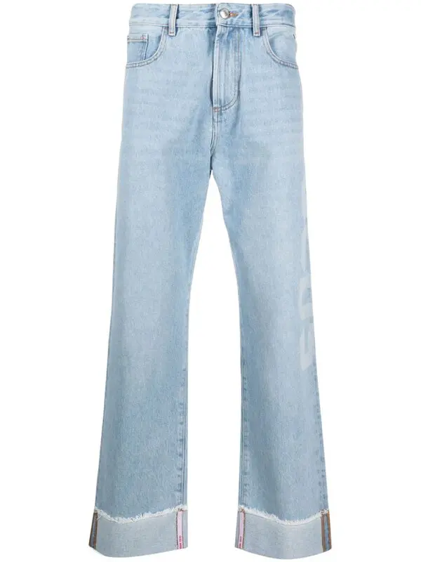 Gcds Logo-patch Straight-leg Jeans