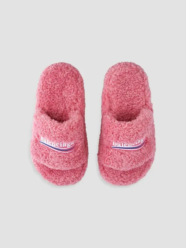 Balenciaga Fluffy Platform Sandals - Pink