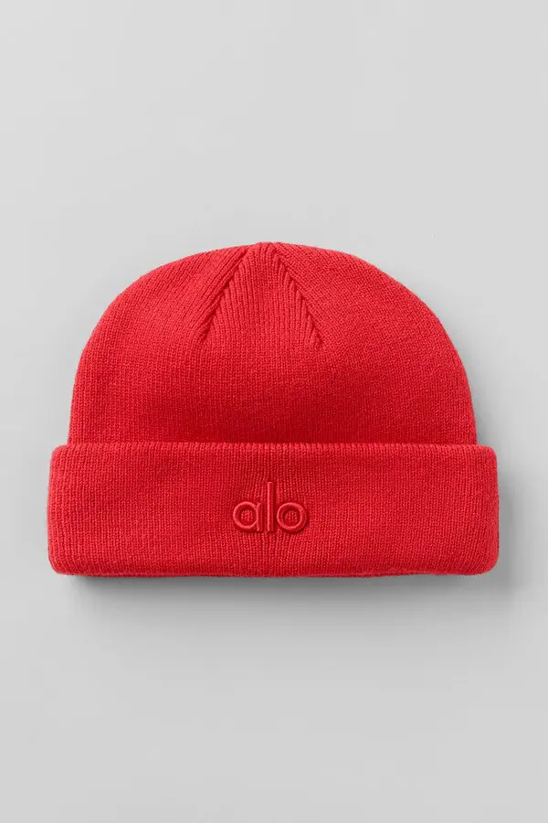 Alo Yoga Ribbed Beanie Hat - Bright Red