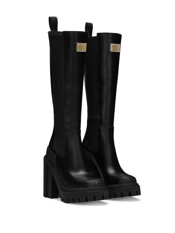 Dolce & Gabbana 90mm Logo-plaque Slip-on Boots