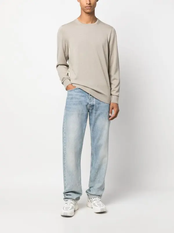 Calvin Klein Superior Wool Crewneck Jumper - Neutrals