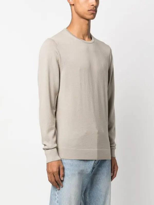 Calvin Klein Superior Wool Crewneck Jumper - Neutrals