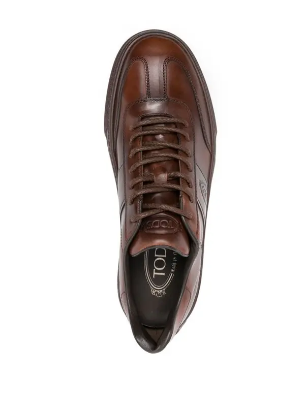 TOD'S Logo-debossed Leather Sneakers - Brown