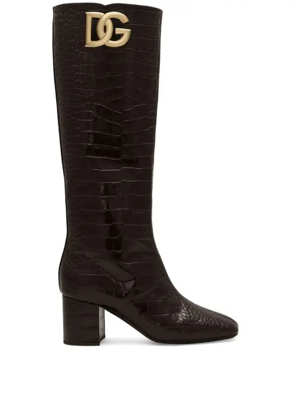 Dolce & Gabbana 60mm Logo-plaque Leather Boots