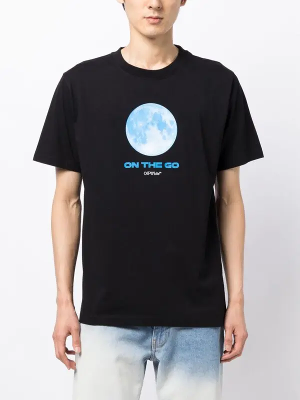Off-White On The Go Moon Cotton T-shirt - Black