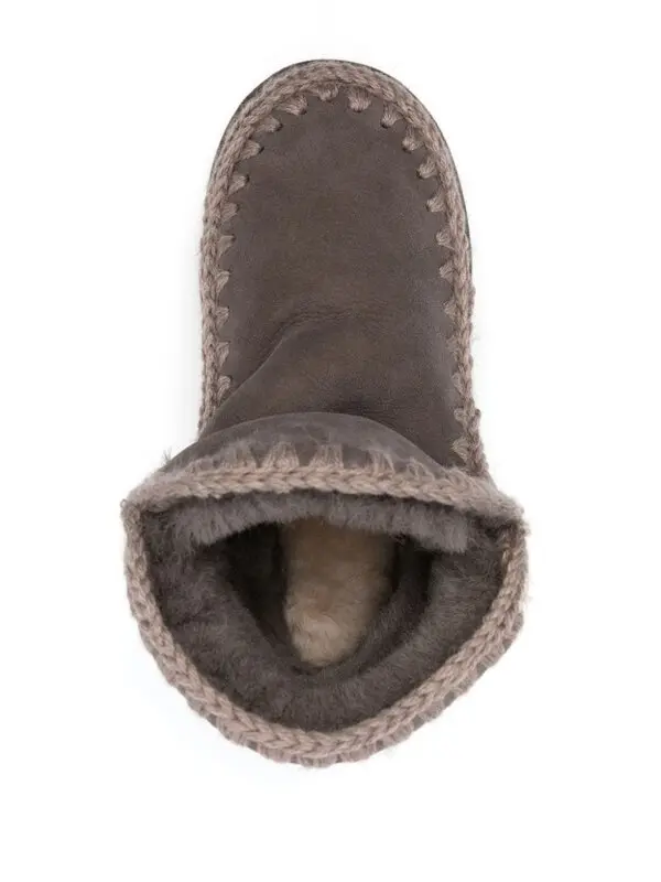 Mou Logo-patch Suede Ankle Boots - Grey