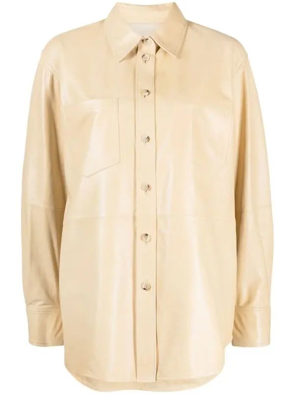 Helmut Lang Long-sleeve Leather Shirt