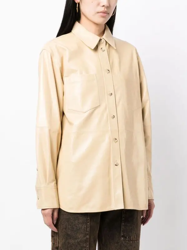 Helmut Lang Long-sleeve Leather Shirt