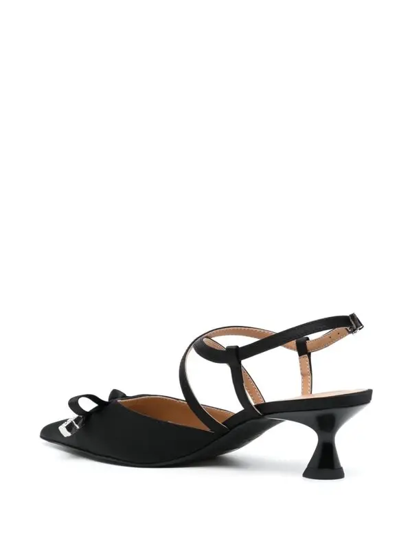 GANNI Butterfly Bow 50mm Pointed-toe Pumps - Black