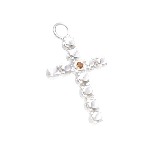 MARTINE ALI Citrine Cross Chain - Silver