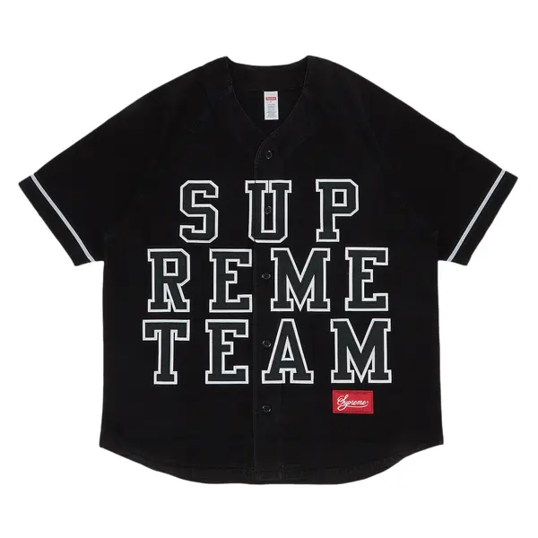 Supreme Denim Baseball Jersey - Black