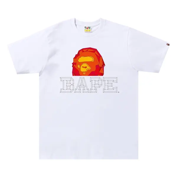 A BATHING APE Polygon Ape Head Tee - White