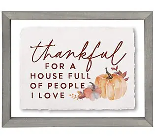SINCERE SURROUNDINGS 14' Thankful House Floatin G Frame Art - One-color