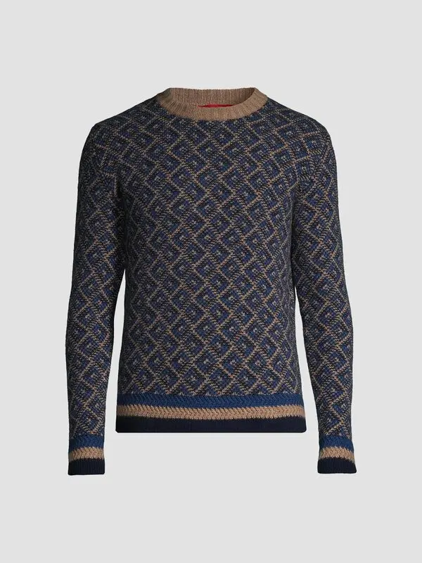 Isaia Geometric Cashmere Sweater