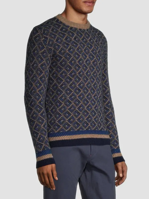 Isaia Geometric Cashmere Sweater