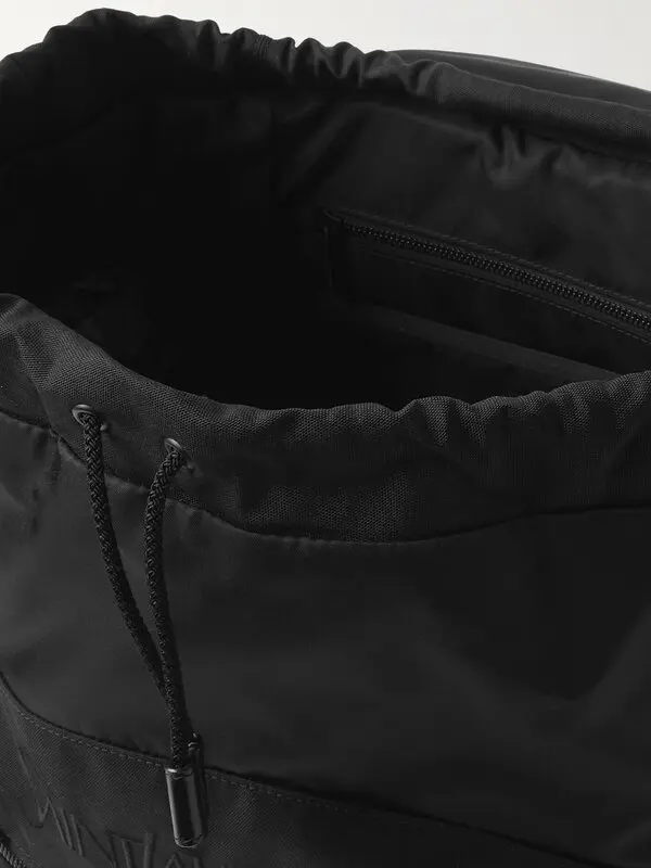 Saint Laurent Logo-embroidered Leather-trimmed Shell Backpack