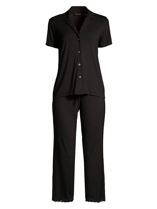 Natori Feathers Essentials Pajama Set - Black