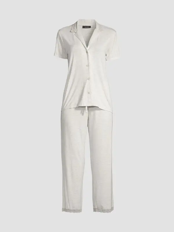 Natori Feathers Essentials Pajama Set - Pebble