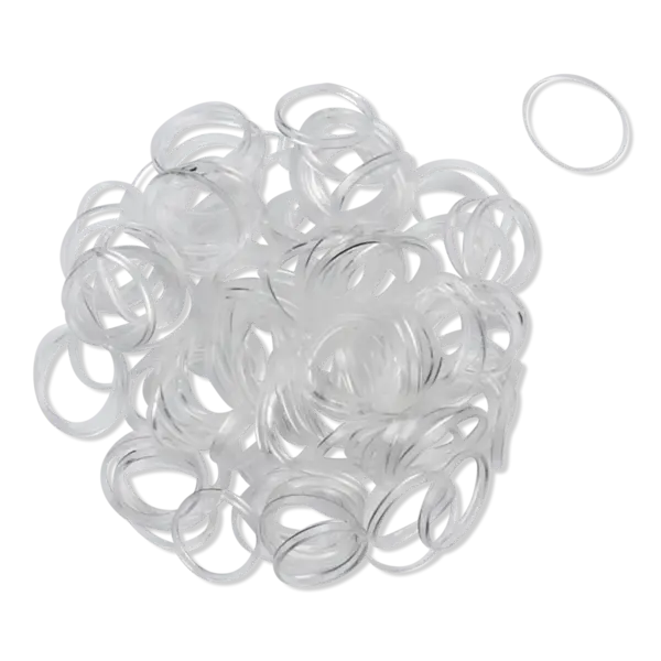 SCUNCI Clear Polybands 150-pack - One-color