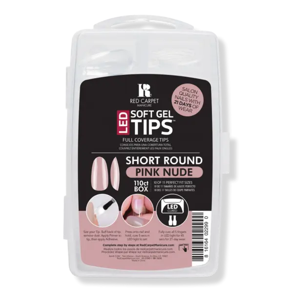 RED CARPET MANICURE Soft Gel Short Round Pink Nude Nail Tips - One-color