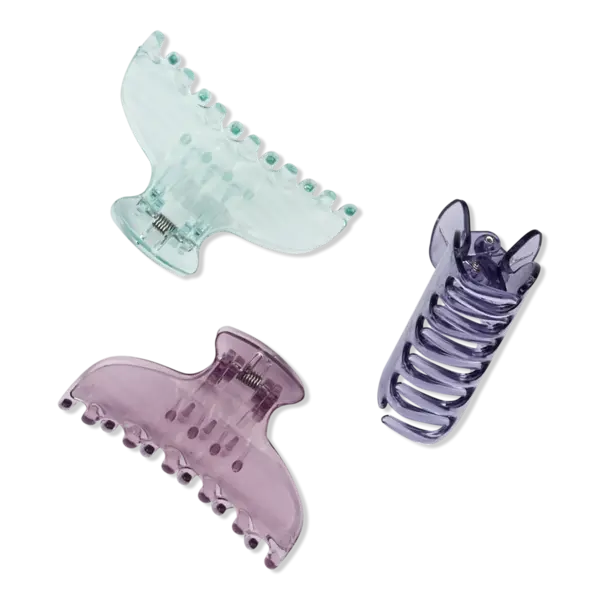 SCUNCI Translucent Claw Clips 3-pack - One-color