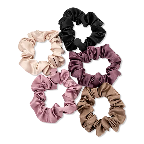 SCUNCI Satin Ponytail Scrunchies 5-pack - One-color
