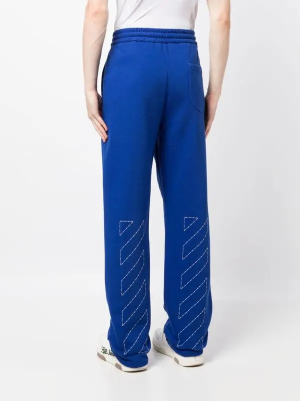Off-White Diag-stripe Embroidered Track Pants - Cobalt Blue