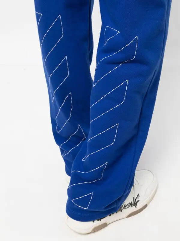 Off-White Diag-stripe Embroidered Track Pants - Cobalt Blue
